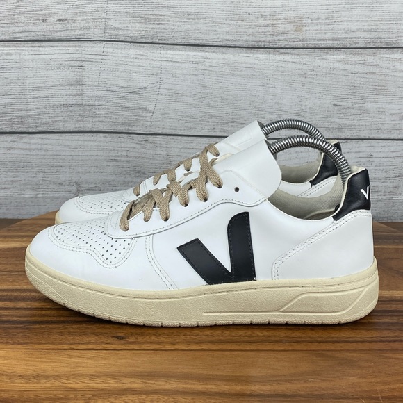 Veja | Shoes | Veja V Lace Up Extra White Black Leather Sneaker ...
